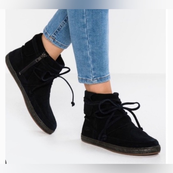 UGG | Shoes | Ugg Womens Reid Black Suede Ankle Boots Size 95 | Poshmark